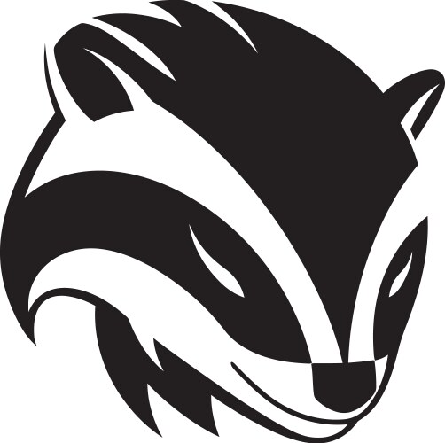 Bold badger emblem ferocious logo Royalty Free Vector Image