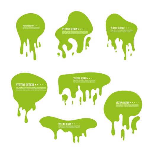 Green slime realistic goo splashes and mucus Vector Image