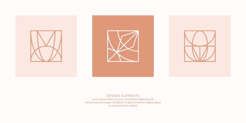 Geometric emblems abstract compositions Royalty Free Vector