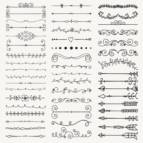 Arrow feather page dividers Royalty Free Vector Image