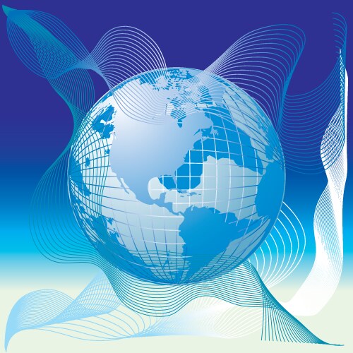 Binary code and world map globe Royalty Free Vector Image