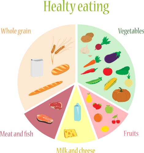 Healthy eating chart Royalty Free Vector Image
