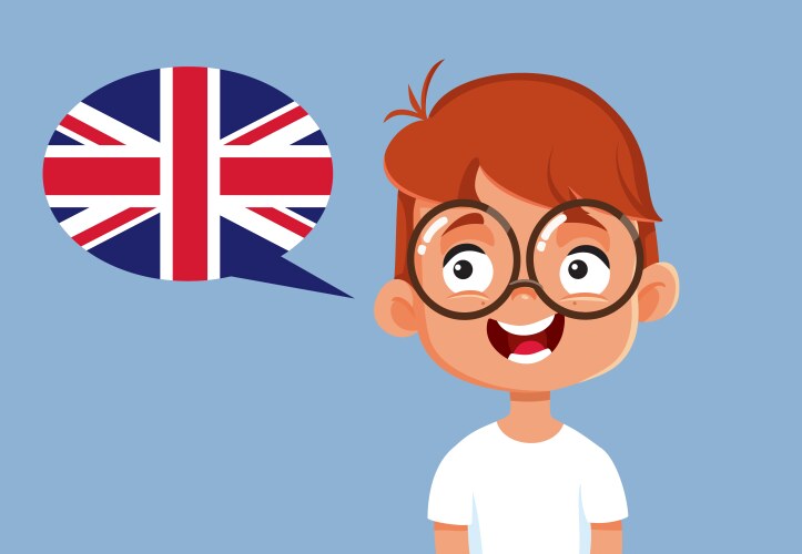 Student girl speaking english cartoon Royalty Free Vector