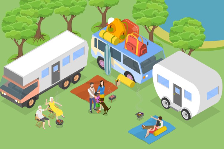 3d isometric flat conceptual Royalty Free Vector Image