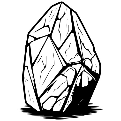Cartoon stone hand drawn line transparent Vector Image