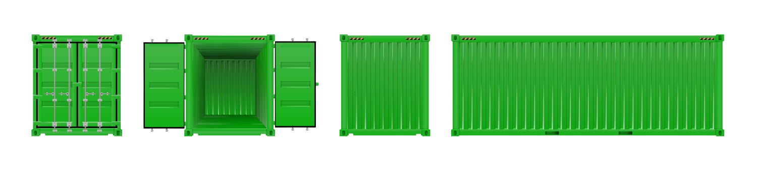 Blue shipping cargo container twenty and forty Vector Image