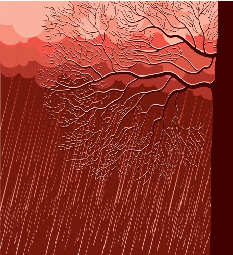 Raining in the rain scene Royalty Free Vector Image