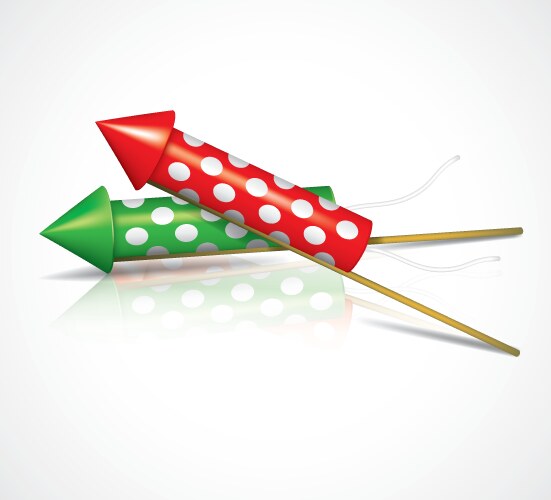 Fireworks and rockets Royalty Free Vector Image