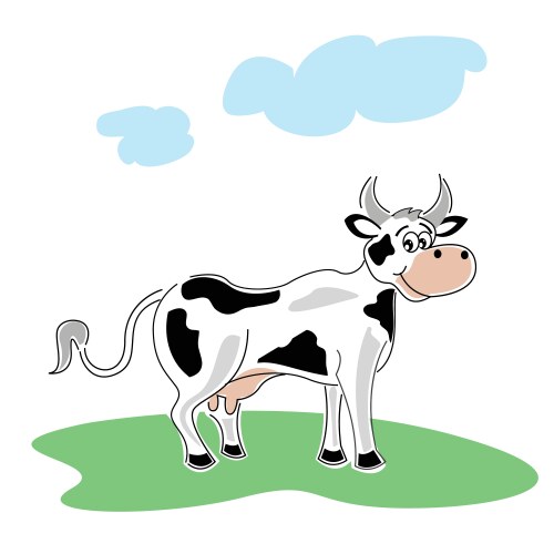 Cartoon cow Royalty Free Vector Image - VectorStock
