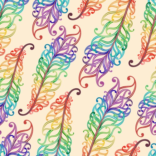 Feathers seamless pattern Royalty Free Vector Image