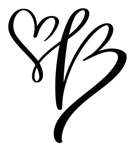 Hand drawn calligraphy love letter b Royalty Free Vector