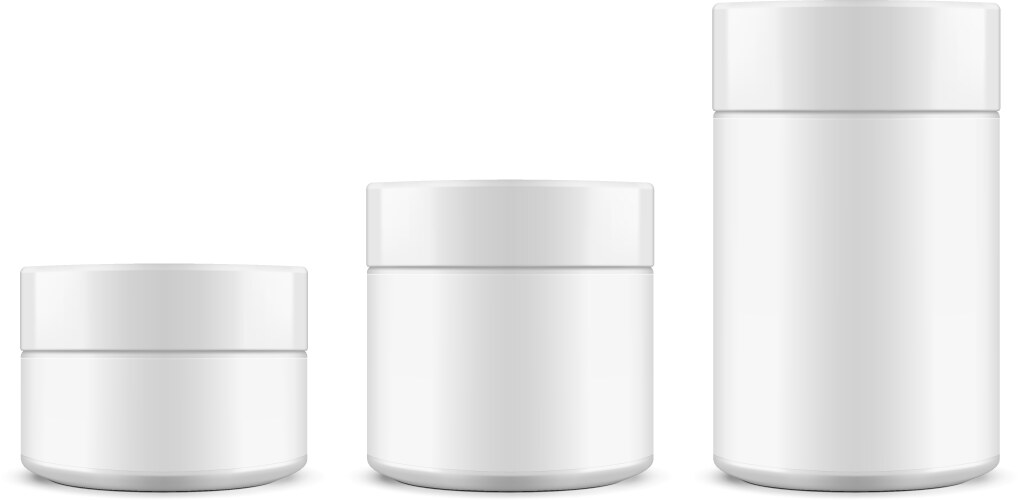 Blank plastic cosmetic cream jar mockup Royalty Free Vector