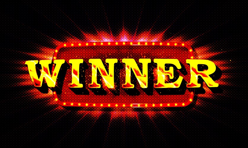 You win victory with golden star editable game Vector Image