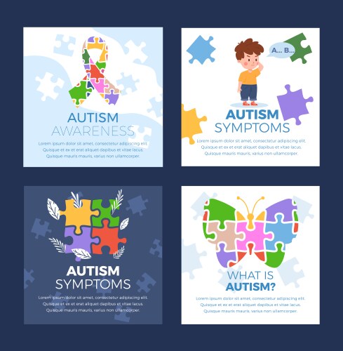 Child with autism avoiding eye contact flat Vector Image