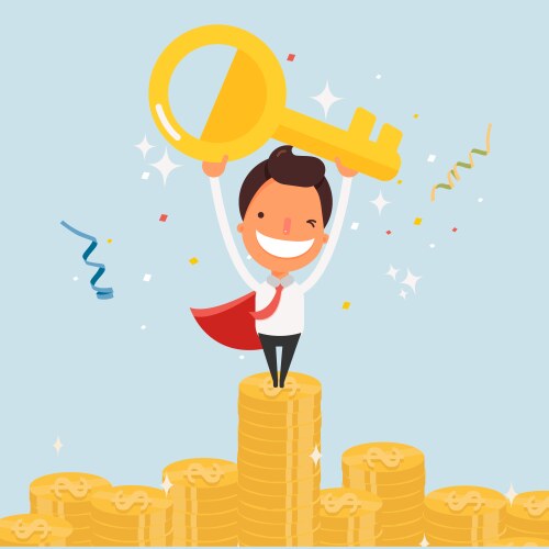 Business Success Cartoon Character Royalty Free Vector Image