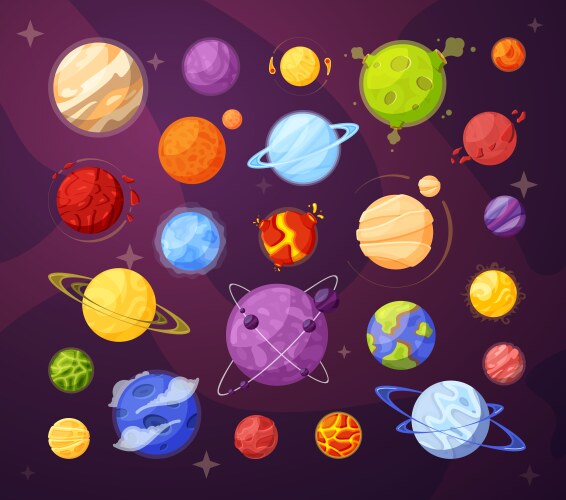 Solar system design space with planets and stars Vector Image