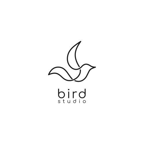 Hummingbird line logo icon designs Royalty Free Vector Image