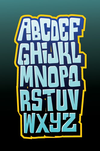 Bright cartoon comic graffiti font alphabet Vector Image