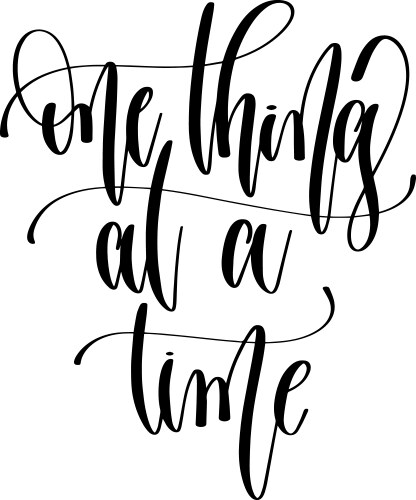 Tea time - black and white hand lettering Vector Image