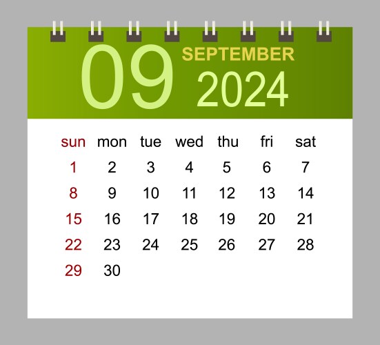 Calendar template for 2024 year week starts from Vector Image