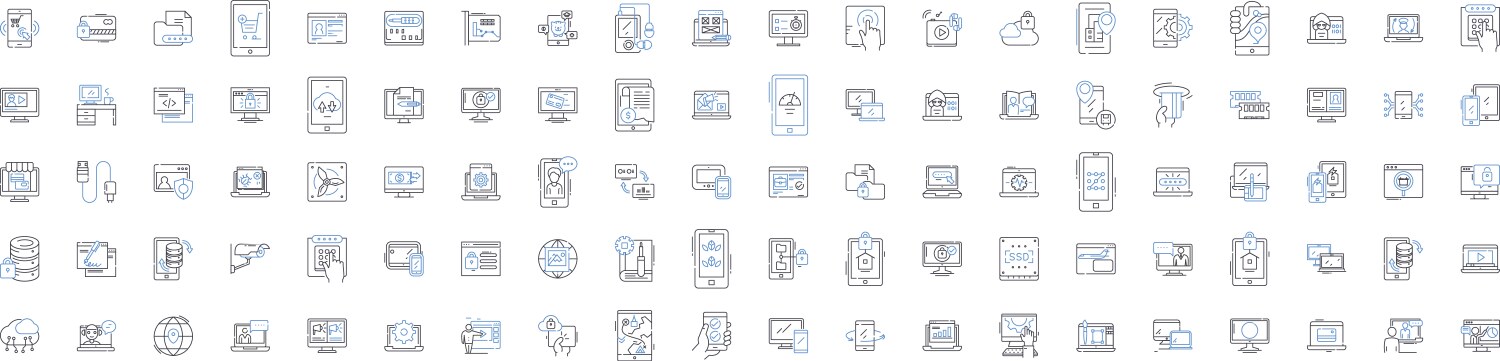 Compilation line icons collection Royalty Free Vector Image