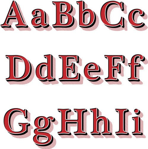 Font a to z alphabet Royalty Free Vector Image
