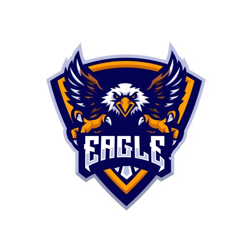 Round icon with bald eagle Royalty Free Vector Image