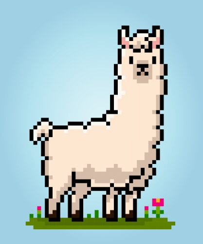 Pixel sheep image for 8 bit game assets Royalty Free Vector