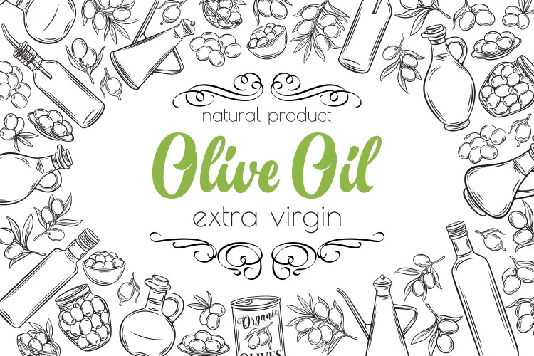 Olive branches hand drawn Royalty Free Vector Image