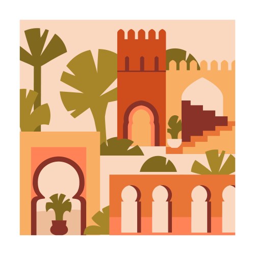 Morocco marrakech poster moroccan berber Vector Image