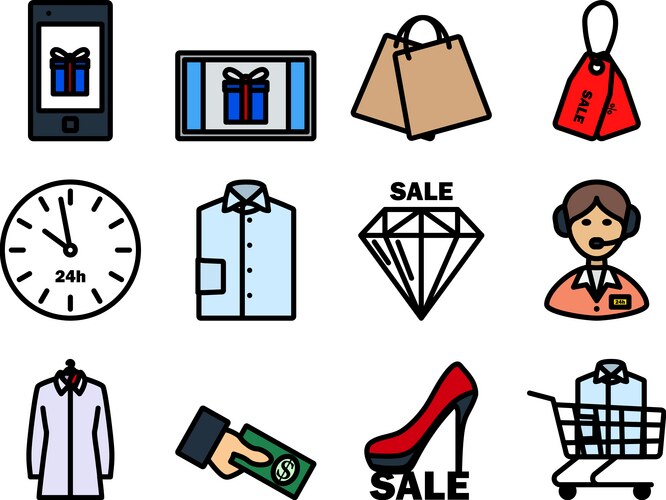 9 sale icon set Royalty Free Vector Image - VectorStock