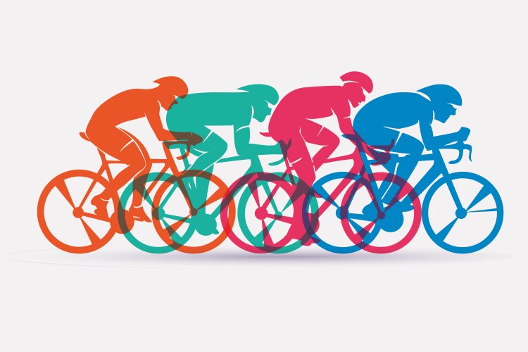 Cycling race stylized background cyclist Vector Image