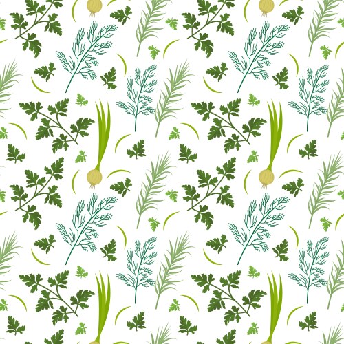 Seamless texture of herbs and spices Royalty Free Vector