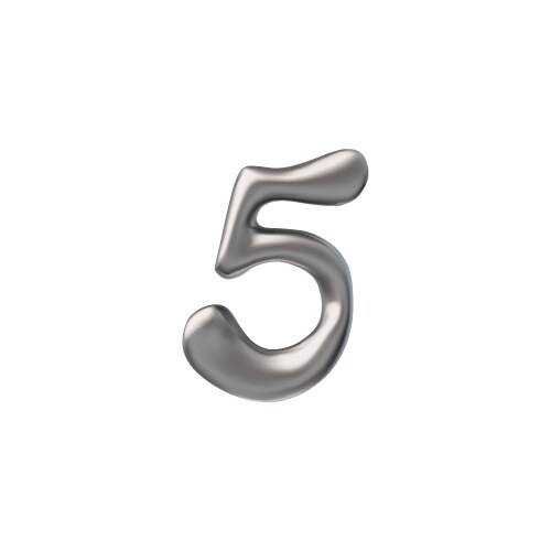 3d glossy metallic letter n made in chrome Vector Image