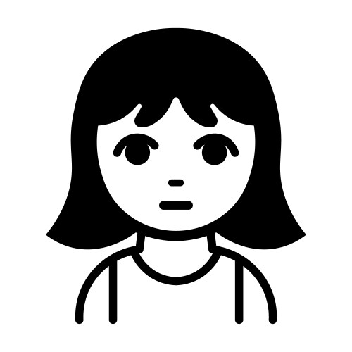 Black girl icon on white background Royalty Free Vector