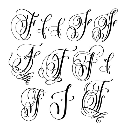 Calligraphy lettering script font a set hand Vector Image