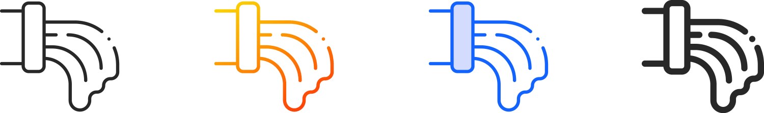 Crane truck iconthin linear gradient blue stroke Vector Image