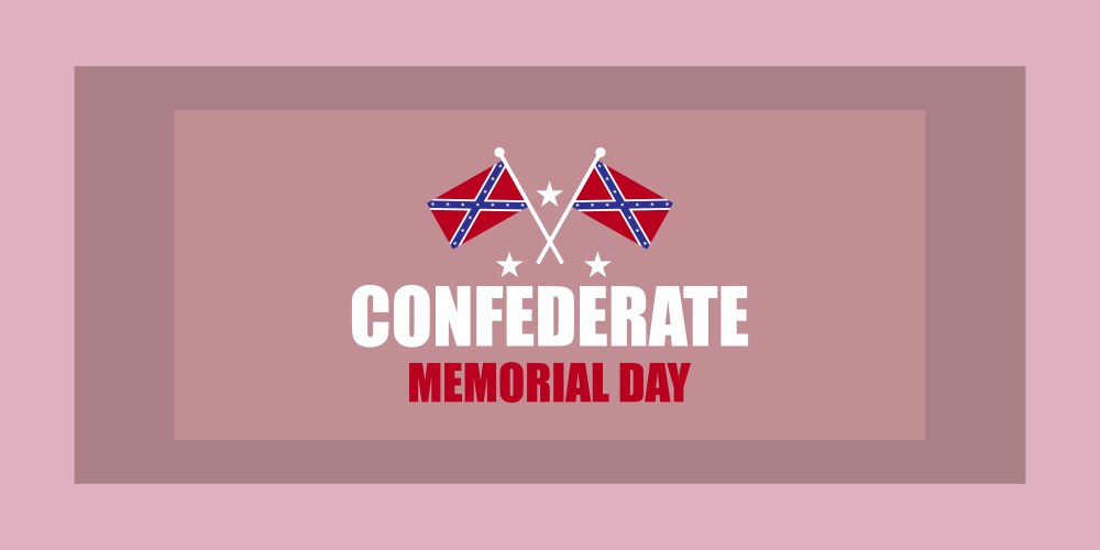 Confederate memorial day blue and white text Vector Image