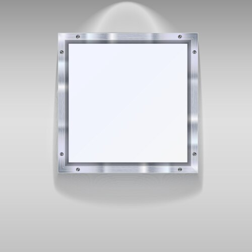 Glass plate with metal frame Royalty Free Vector Image