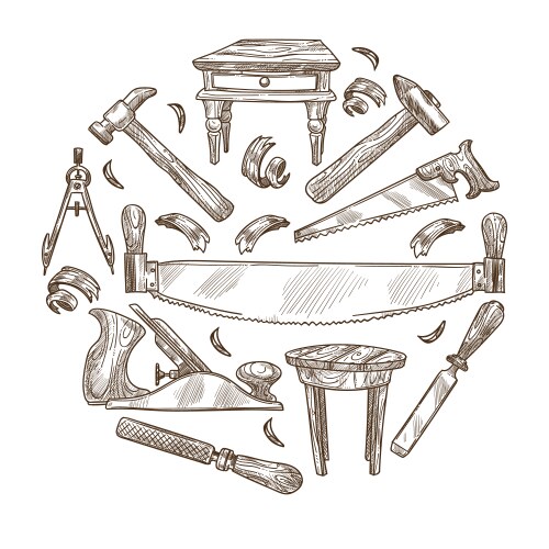 Sewing kit doodle tools sketch Royalty Free Vector Image