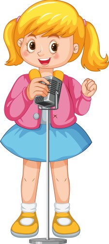 Girl singing Royalty Free Vector Image - VectorStock