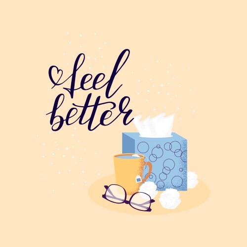 Get well soon card set positive and motivational Vector Image