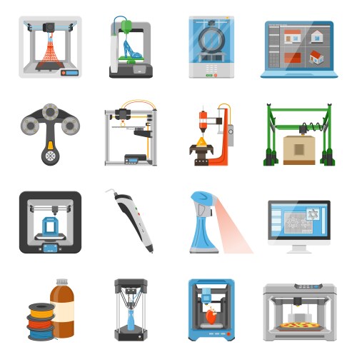 Basic printing icons Royalty Free Vector Image