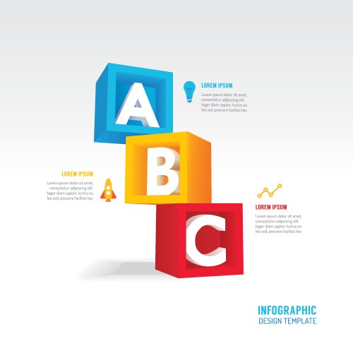 Infographic template modern box design minimal Vector Image