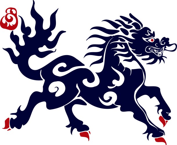 Set of mythological animals chinese dragon harpy Vector Image