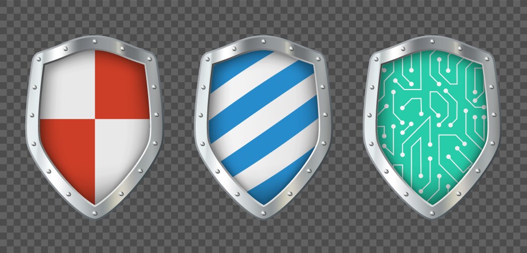 Metal shield Royalty Free Vector Image - VectorStock
