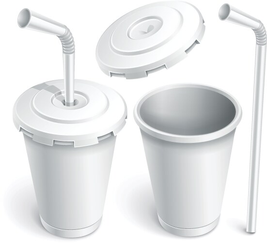 Fast food paper cups Royalty Free Vector Image