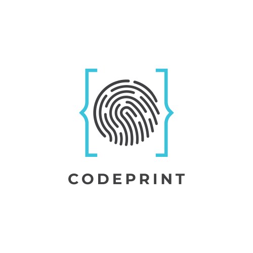 Fingerprint scan logo privacy cyber security Vector Image