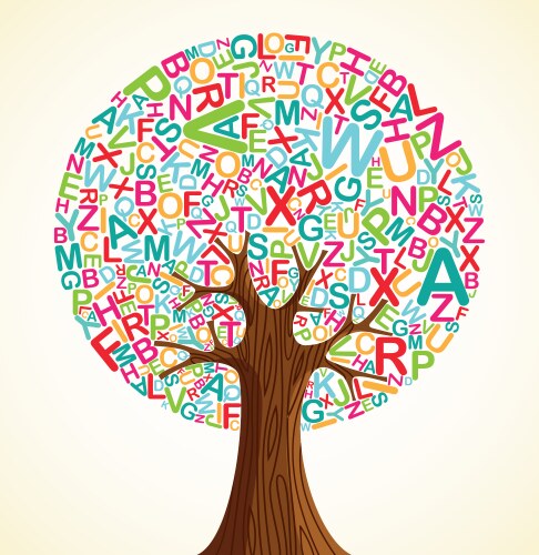 School education tree hand Royalty Free Vector Image