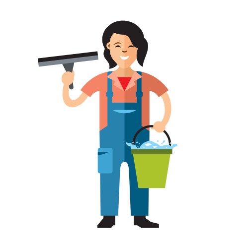 Happy window cleaner Royalty Free Vector Image